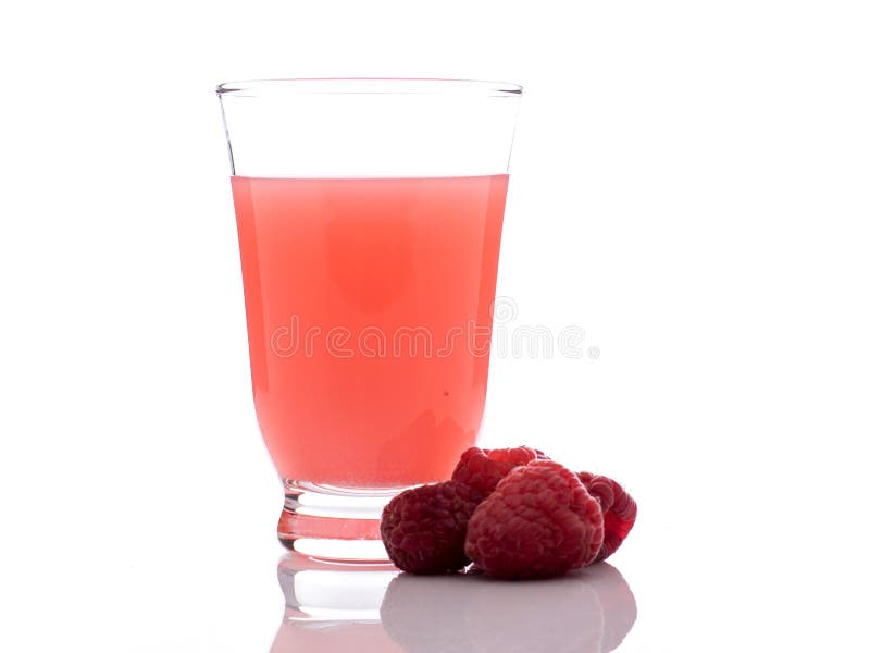 Pink Lemonade with Raspberries on White Stock Image - Image of white ...