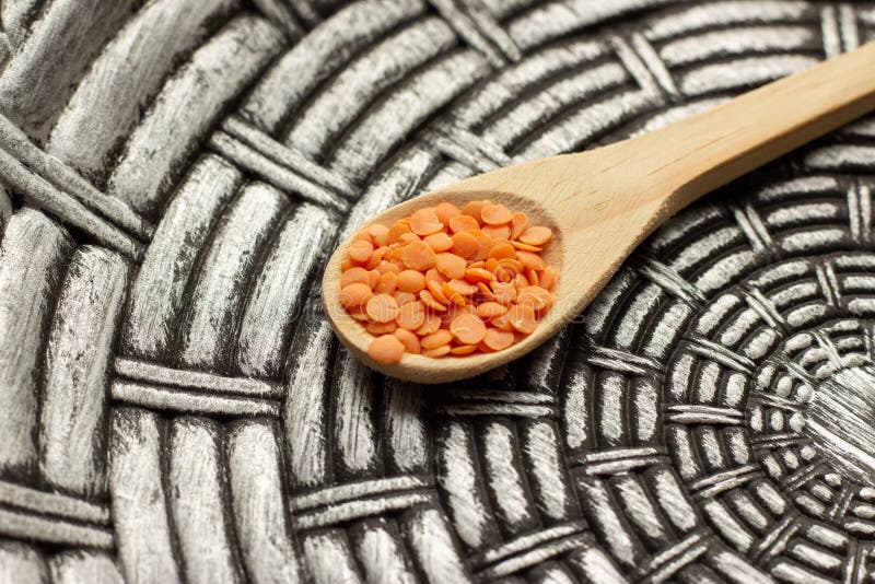 Pink Lentils in Handmade Plate Stock Photo - Image of organic, seed ...