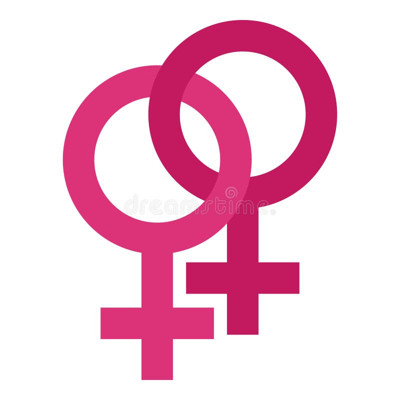 Pink Lesbian Flat Symbol Isolated on White Stock Vector - Illustration ...