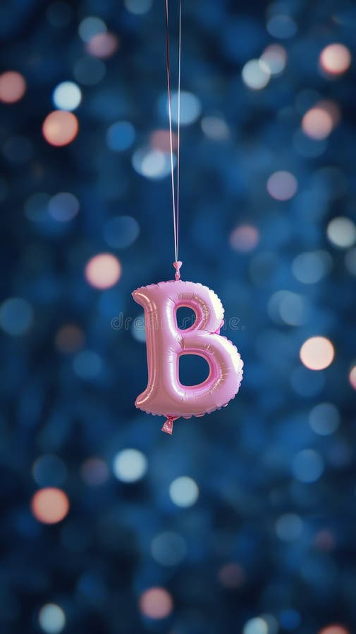 Pink Letter B Balloon with Bokeh Background Stock Image - Image of ...