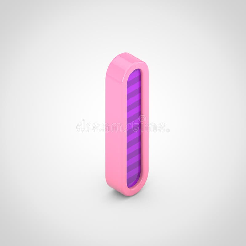 Pink Letter L Lowercase With Violet Stripes Isolated On White ...