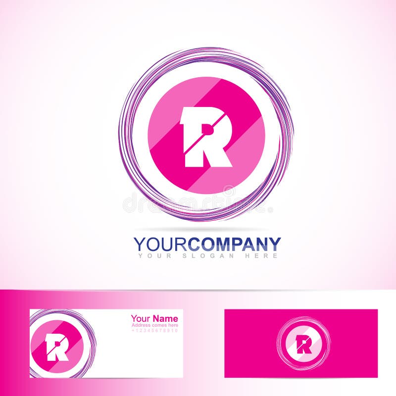Pink letter R circle logo stock vector. Illustration of company - 54342368