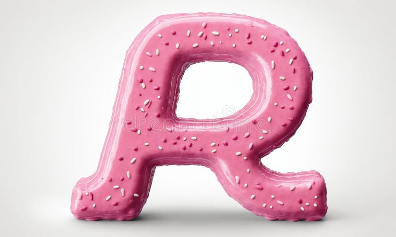 Pink Letter R Covered in Pink and White Sprinkles Stock Illustration ...