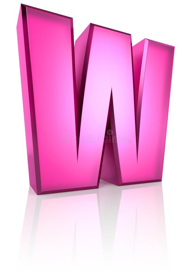 Pink Letter W stock illustration. Illustration of white - 74165464