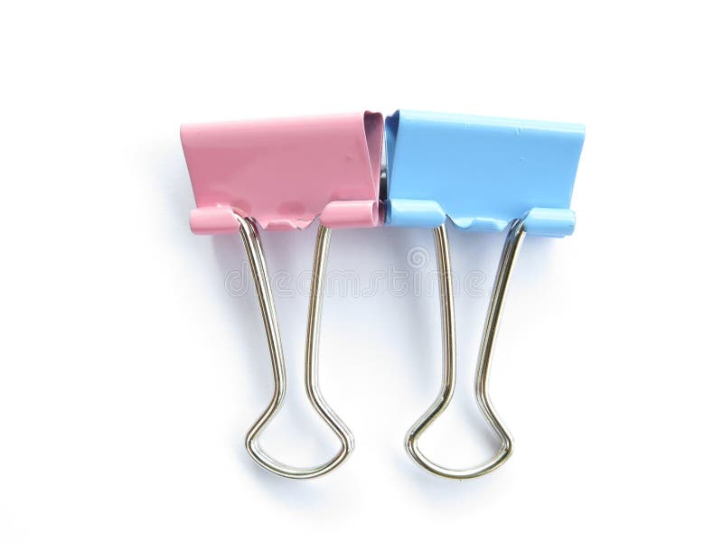 Pink and Light Blue Pastel Color Paper Clip Stock Photo - Image of ...