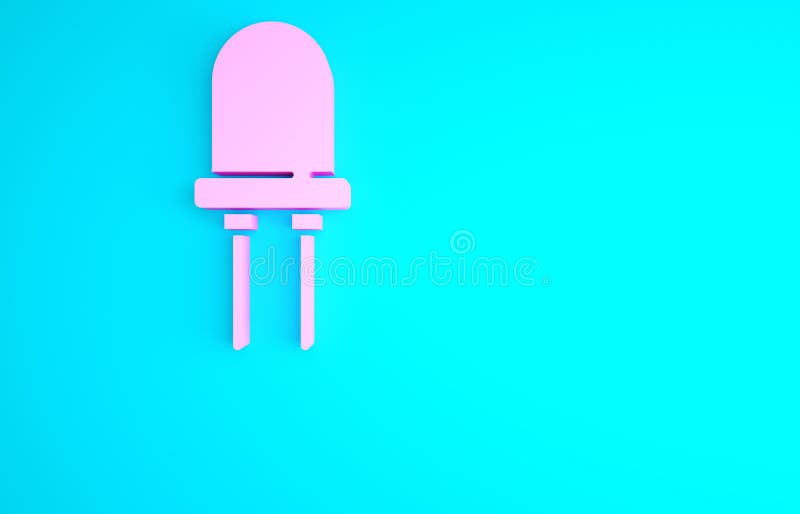 Pink Light Emitting Diode Icon Isolated on Blue Background ...