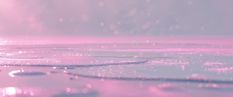 Pink Light Reflections on Ice Creating a Dreamy Winter Scene Stock ...