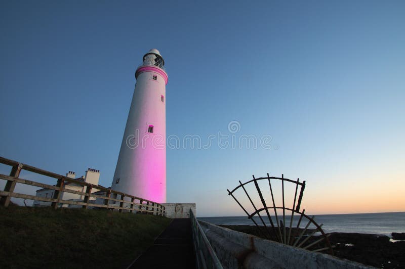 Pink Lighthouse stock photo. Image of tyneside, pink - 64442908