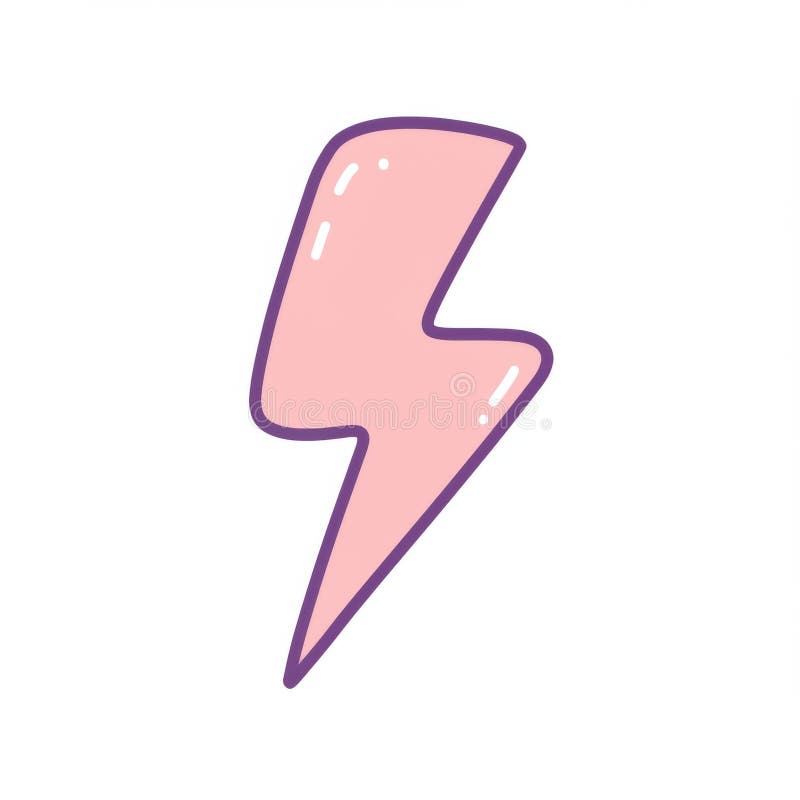 Pink Lightning Bolt Illustration Stock Illustration - Illustration of ...