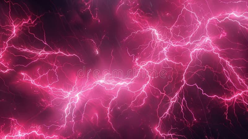Pink Lightning Streaks Black Background, Stock Image - Image of burst ...