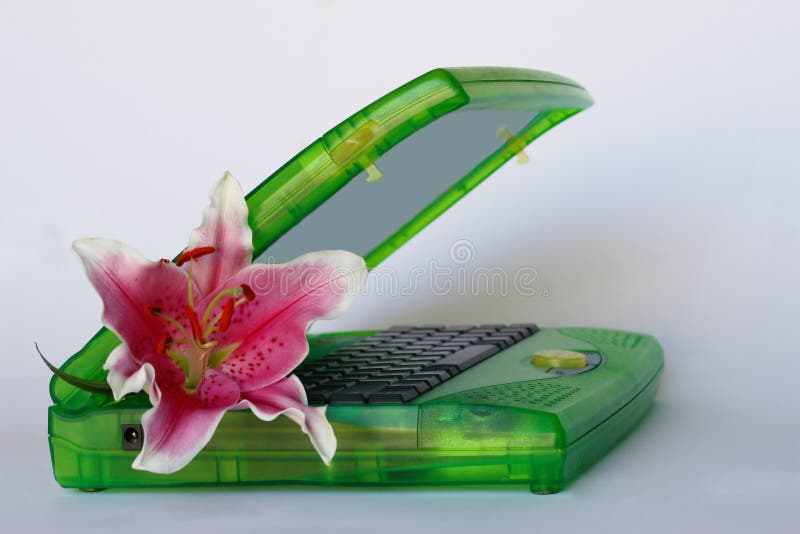 Pink Laptop computer stock image. Image of tech, design - 4214245