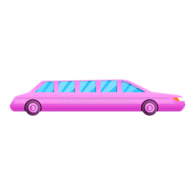 Pink Limo, Funny Cartoon Style Stock Illustration - Illustration of ...
