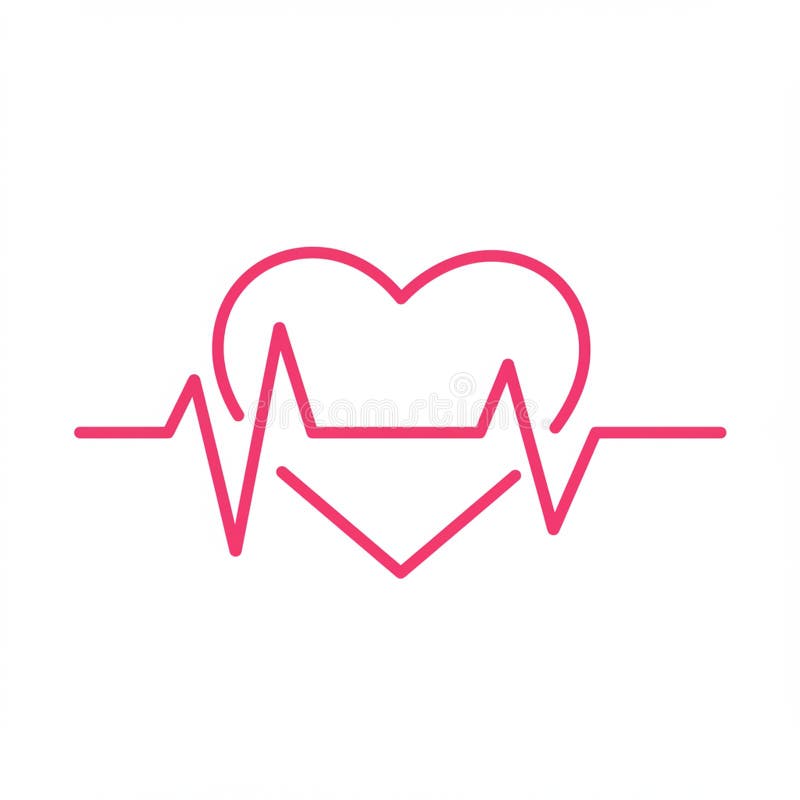A Pink Line Drawing Features a Heart Shape Integrated with an ...
