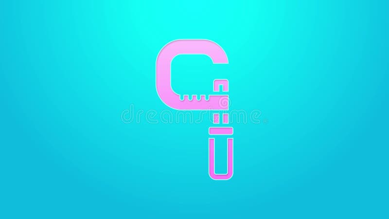 Blue Micrometer Icon Isolated on Purple Background. Measuring Engineer ...