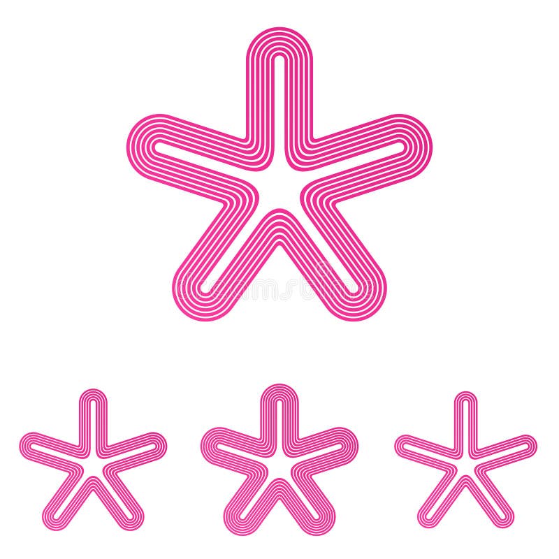 Pink Line Star Logo Design Set Stock Vector - Illustration of ...