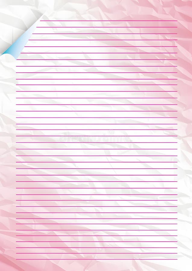 Pink Lined Paper with Crumpled Texture Stock Illustration ...