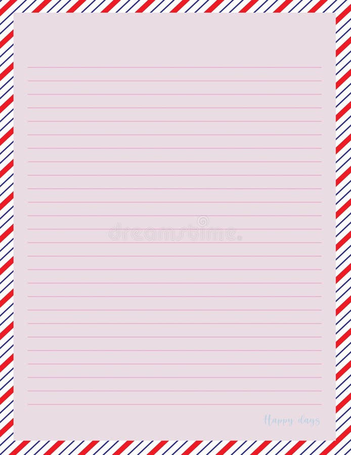 Pink Lined Paper with Red and Blue Diagonal Line Stock Vector ...