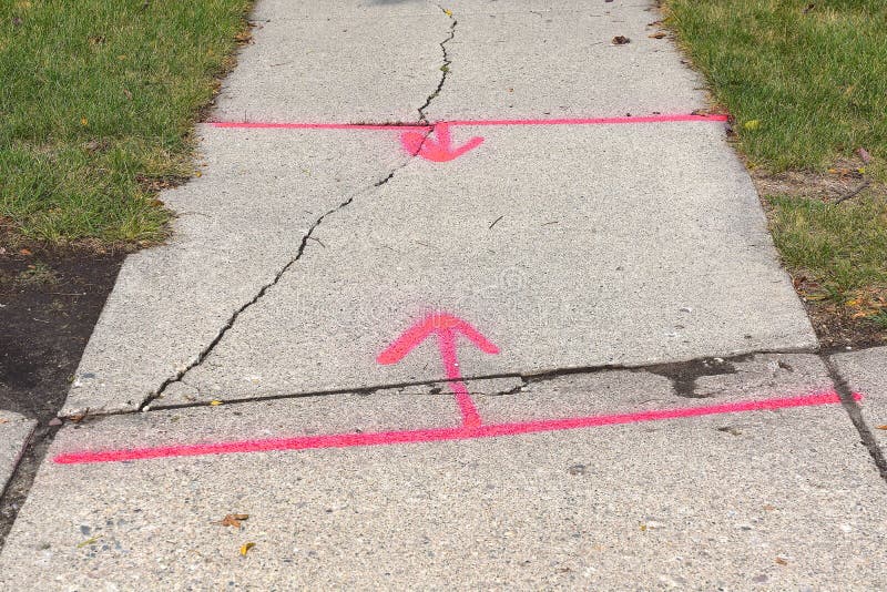 Broken Sidewalk Concrete Dangerous Cracked Stock Image - Image of ...