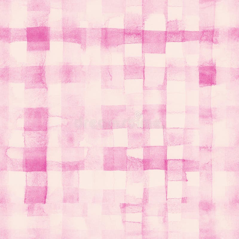 Pink Lines and Squares Painted Watercolor Pattern Stock Illustration ...