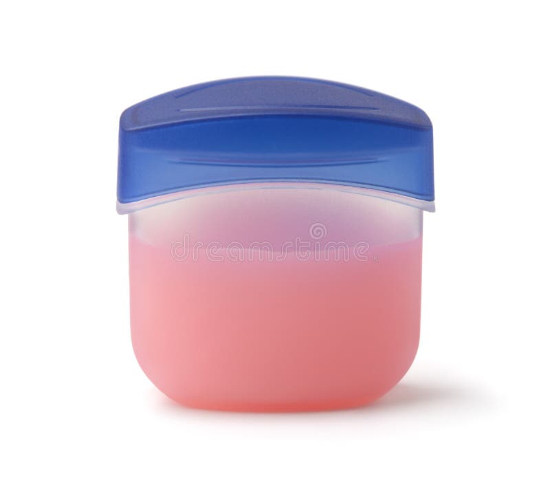 Pink Lip Balm in Small Plastic Container Stock Image - Image of product ...