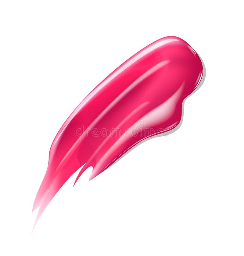 Pink Lip Gloss Isolated on White. Vector Illustration Stock ...