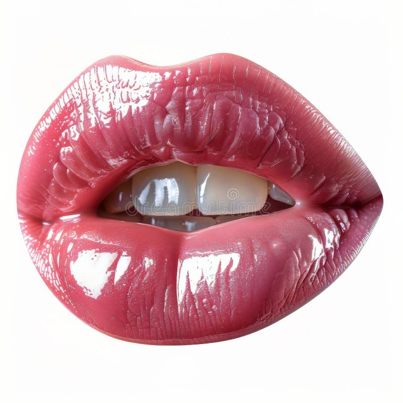 Pink Lip on White Background Stock Photo - Image of accessories, female ...