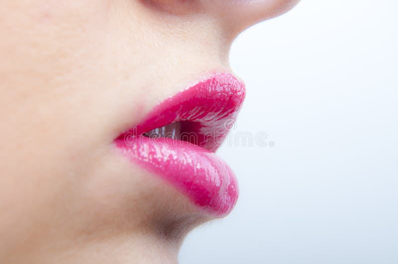 Beautiful pink lips stock image. Image of glamour, health - 2242641