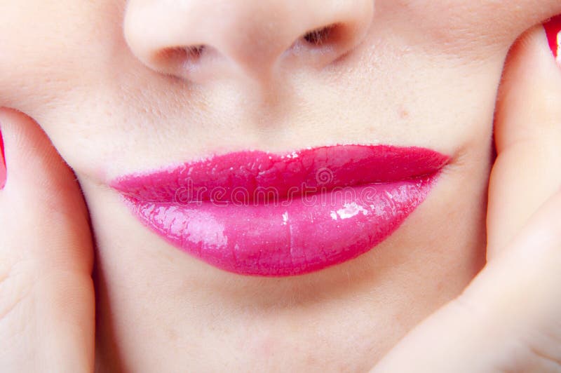 Pink lips stock image. Image of beauty, glossy, luxury - 28340645