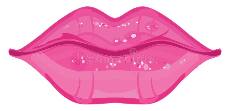 Pink lips, icon stock vector. Illustration of beautiful - 262389752