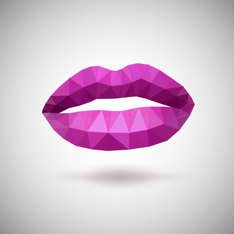 Female Lips with Triangles. Stock Vector - Illustration of triangles ...