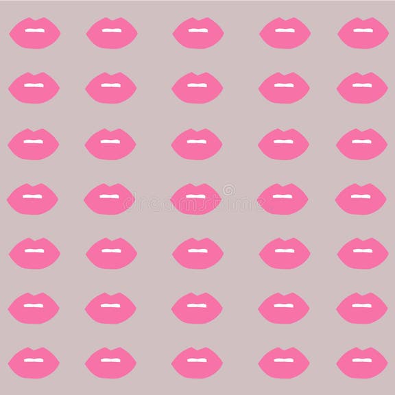 Pink lips pattern stock illustration. Illustration of textures - 83483876