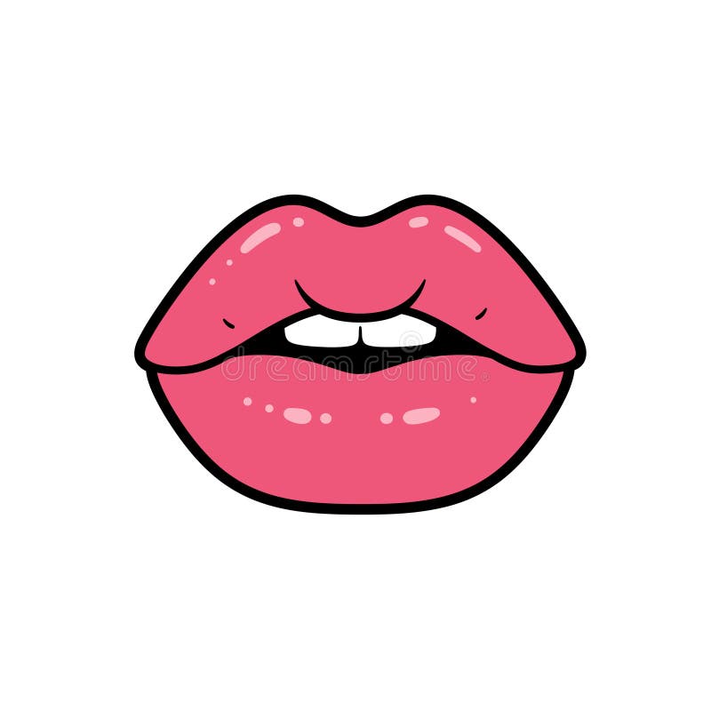 Pouty lips clipart stock vector. Illustration of shiny - 371782472