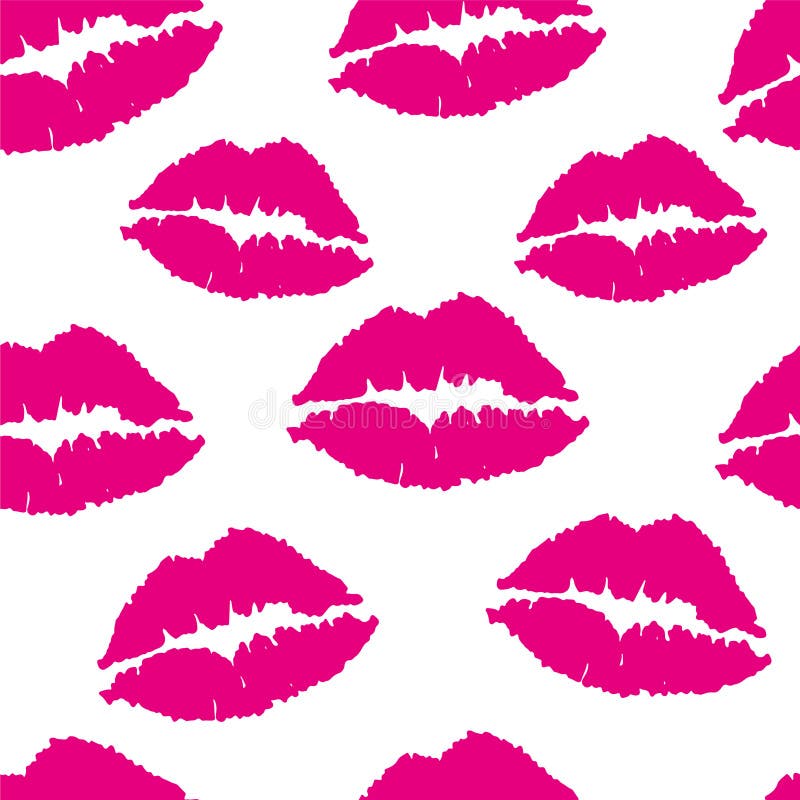 Pink Lips Seamless Pattern. Vector Stock Vector - Illustration of mouth ...