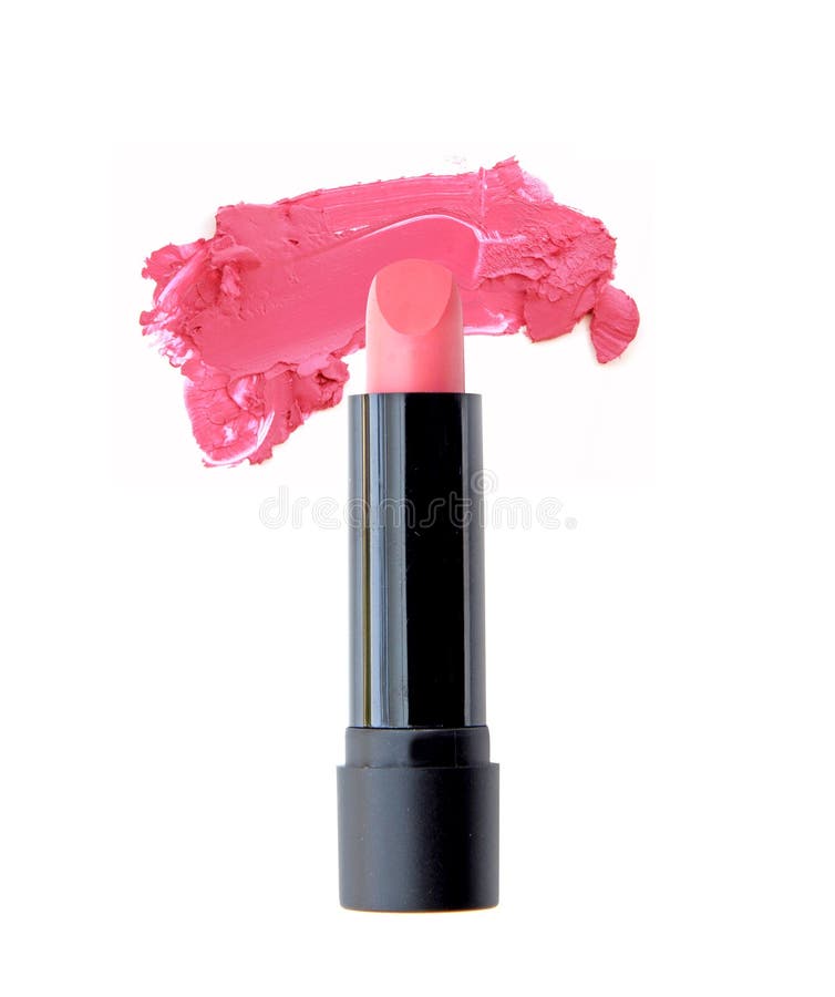 Pink Lipstick Isolated on White. Stock Photo - Image of white, lipgloss ...