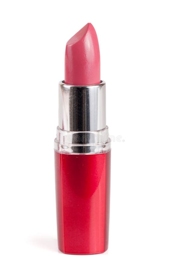 Pink Lipstick Isolated on White Background Closeup Stock Photo - Image ...