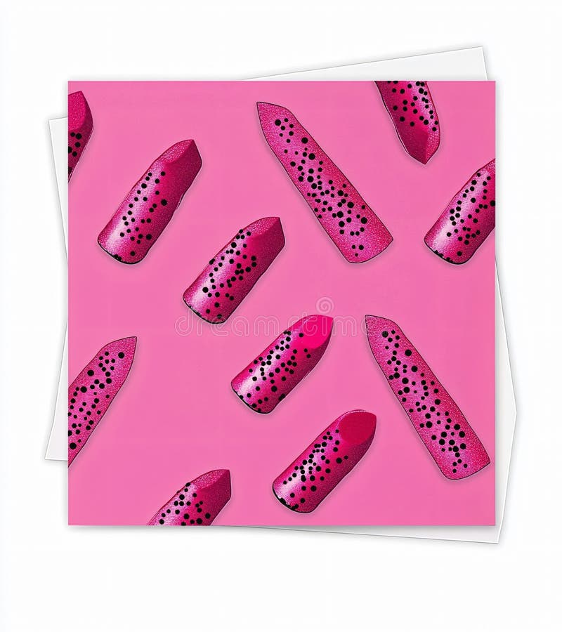 Pink Lipstick Pattern Scattered Background High Quality Image Stock ...