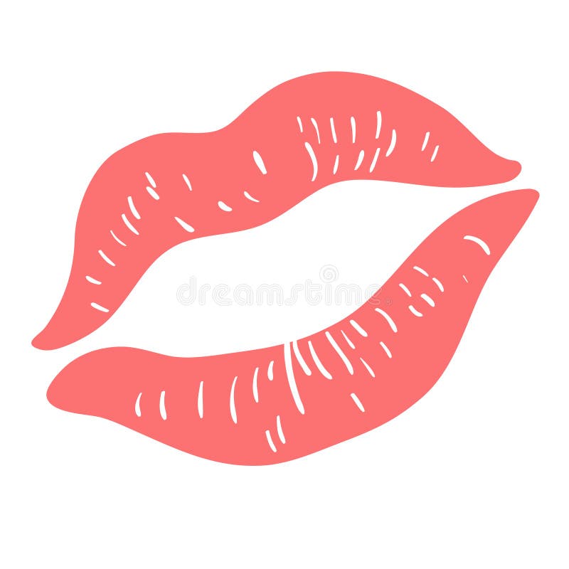 Pink Lipstick Print on White Vector Stock Vector - Illustration of ...
