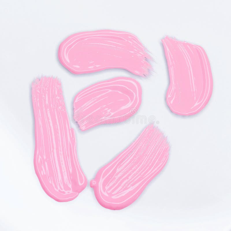 Pink Lipstick Smudge Isolated on White. Top View, Flat Lay. Stock Photo ...