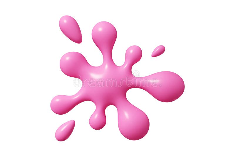 Pink Liquid Blob Shape with 3d Vector Abstract Splat Design. Stock ...