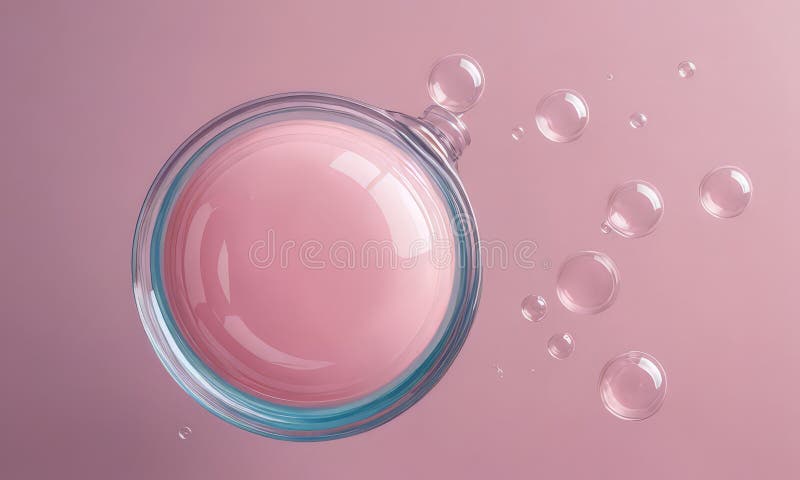 Pink Liquid is Contained within Transparent Glass Sphere, Surrounded by ...