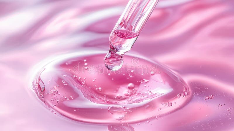 Pink liquid with dropper stock illustration. Illustration of ...