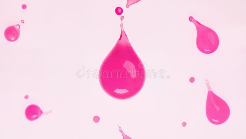 Pink Liquid Drops Isolated on White Background Stock Image - Image of ...