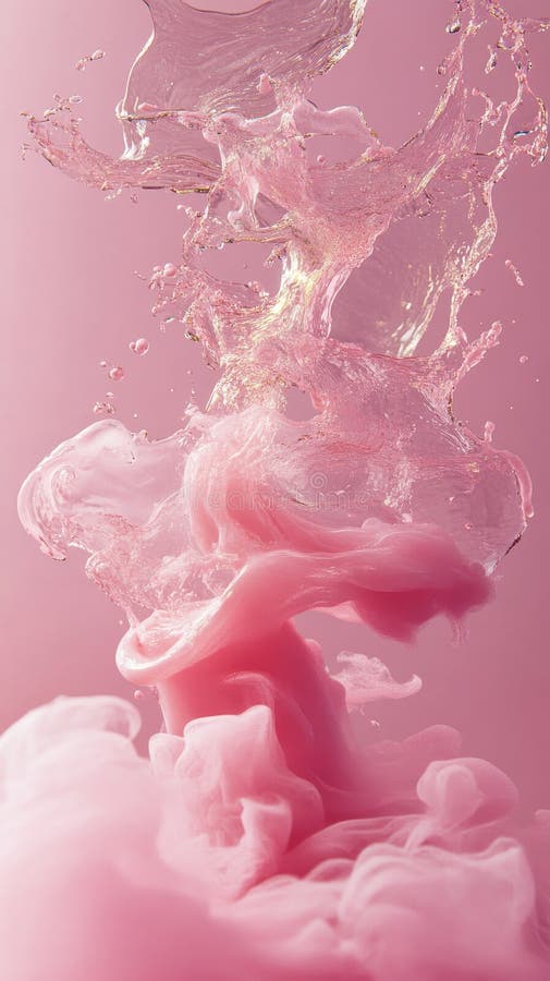 Pink Liquid Explosion with Ethereal Mist Stock Photo - Image of glowing ...