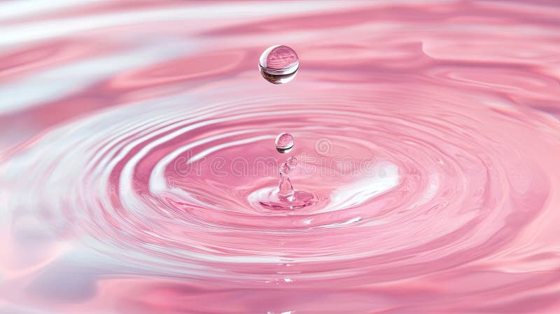 Pink Liquid Ripple Effect with Bright Bubbles, Photographed in Studio ...