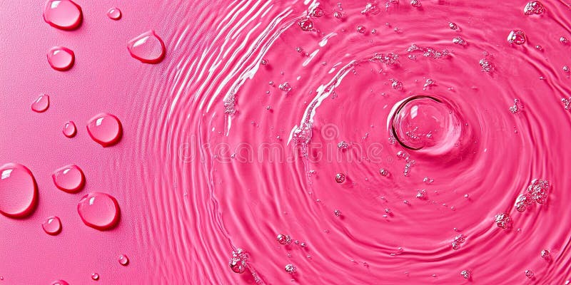Pink Water Ripple Effect with Droplets Stock Illustration ...