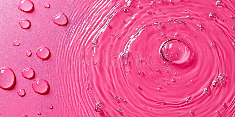 Pink Water Ripple Effect with Droplets Stock Illustration ...