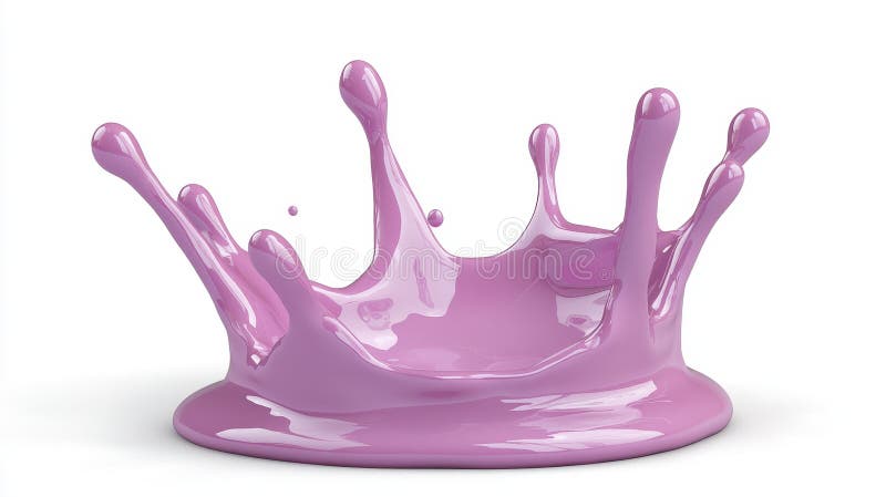 Pink Liquid Splash Crown High Resolution Digital Render Stock ...