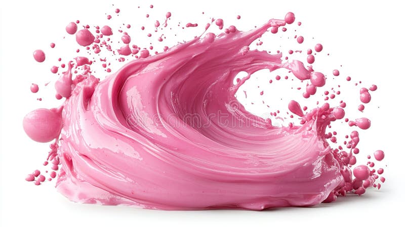 Pink Liquid Splash Wave Isolated on White Background Stock Illustration ...
