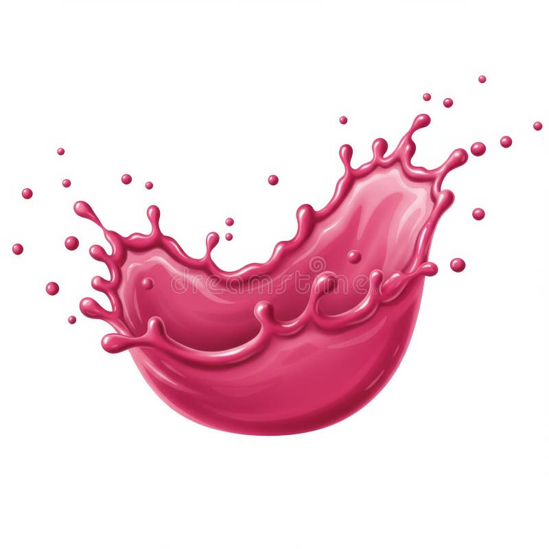Pink Liquid Splash on White Background Stock Illustration ...