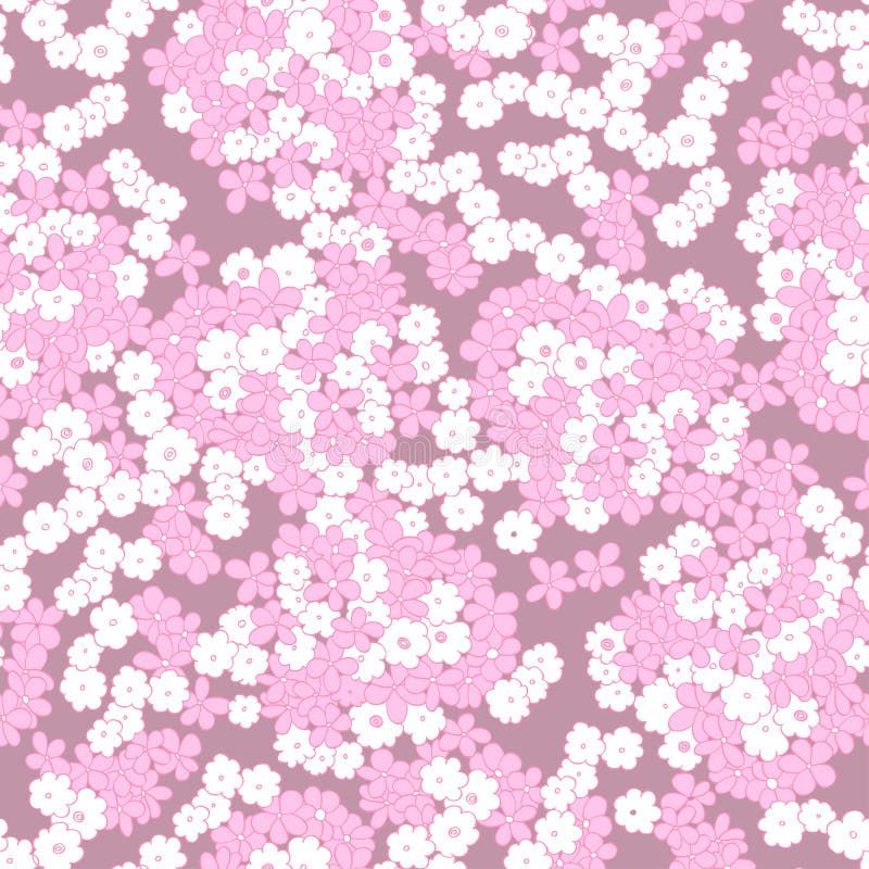 Pink Little Flowers Seamless Pattern. Stock Vector - Illustration of ...